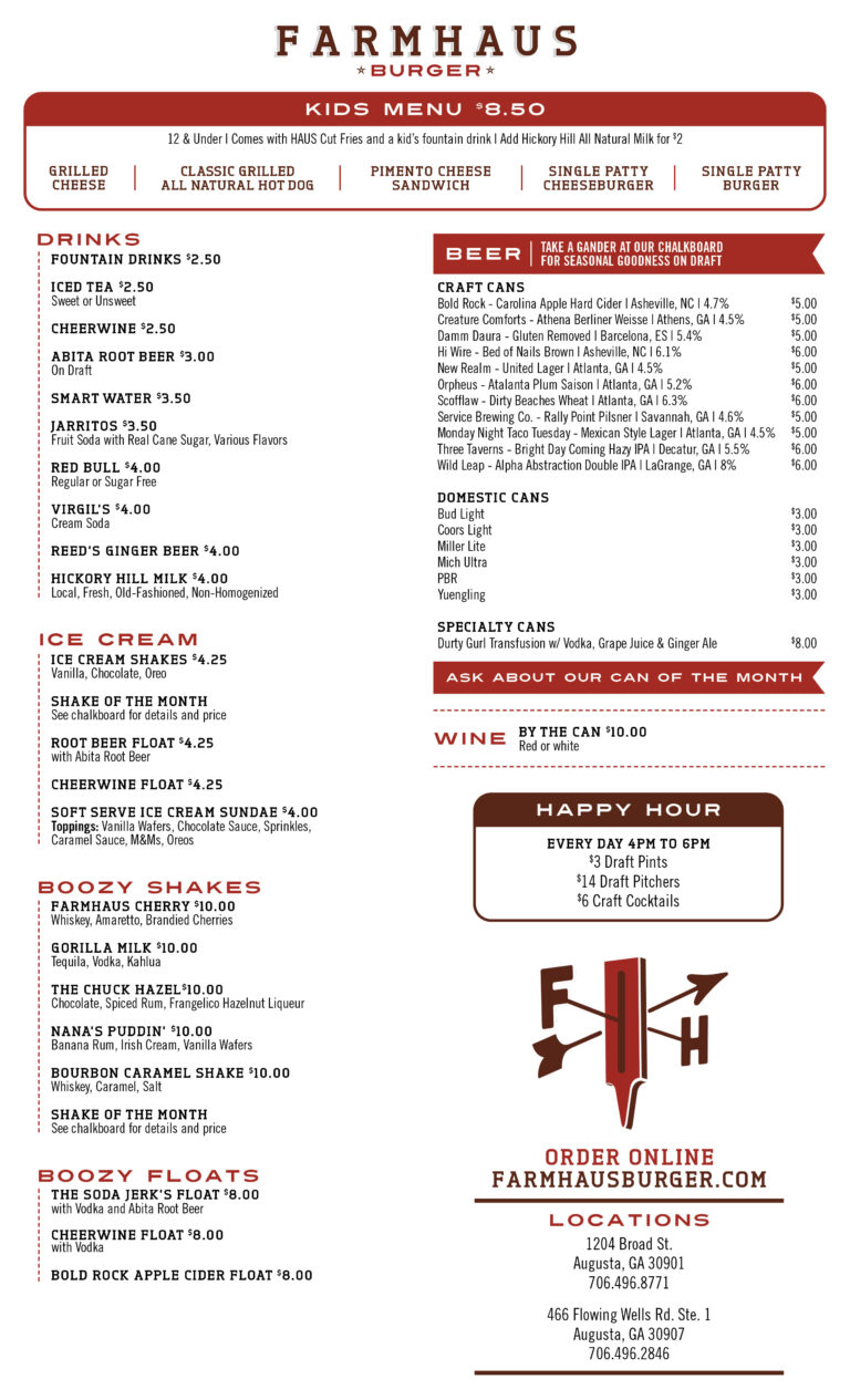 Menu – Farmhaus Burger